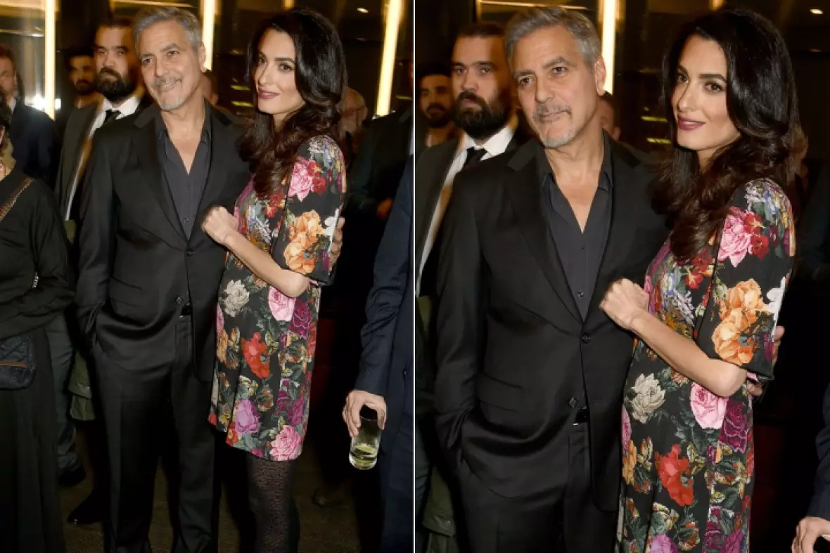 amal clooney baby bump getty images