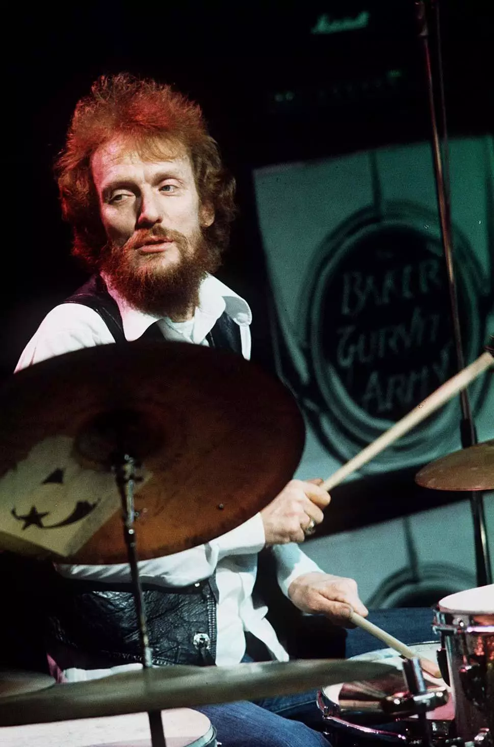 Ginger Baker, trommuleikari Cream, árið 1976