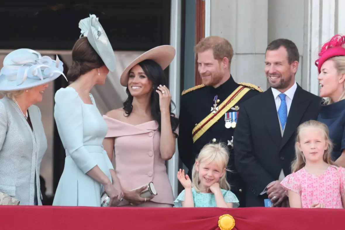 meghan markle kate middleton trooping the lit 2018 getty