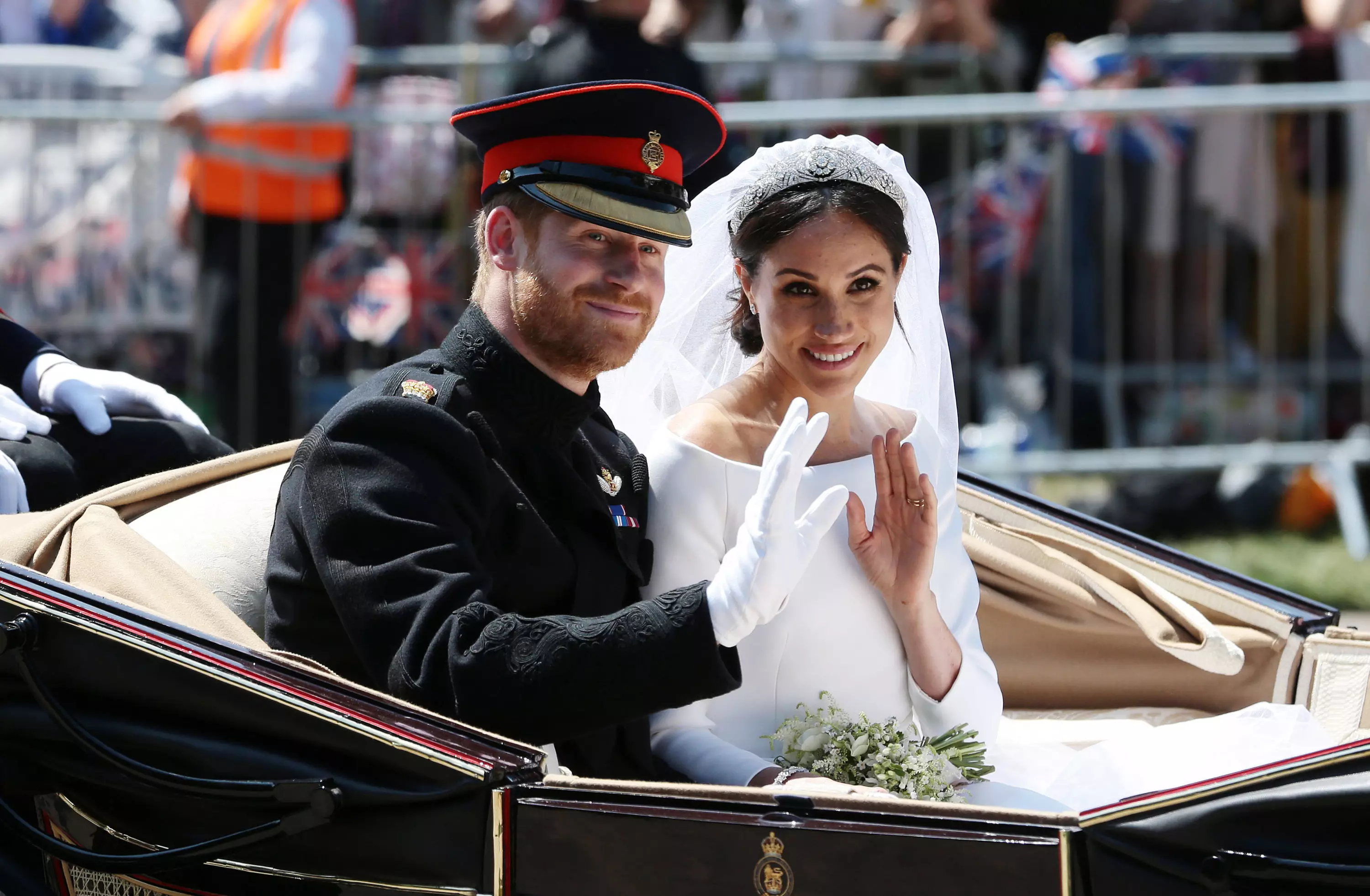 принц гарри меган маркл поездка в карете getty images