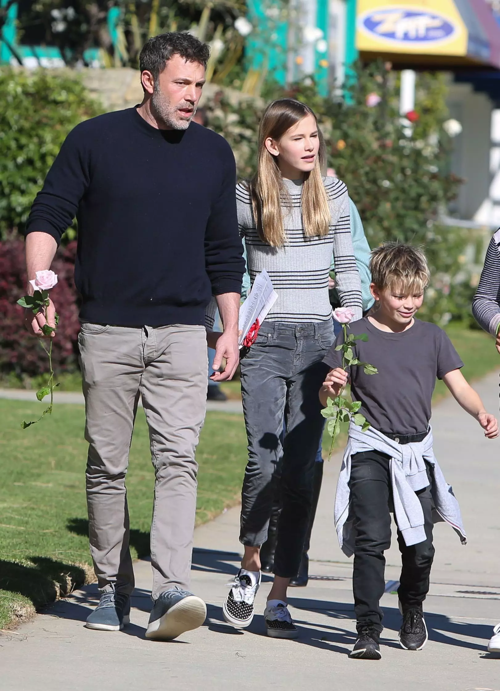 Ben Affleck med datteren Violet og sønnen Samuel