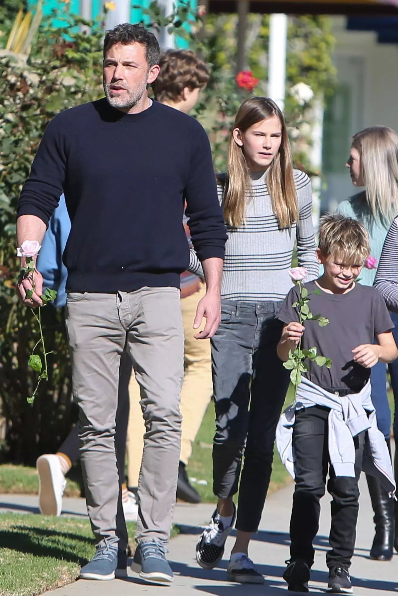 Ben Affleck med datteren Violet og sønnen Samuel