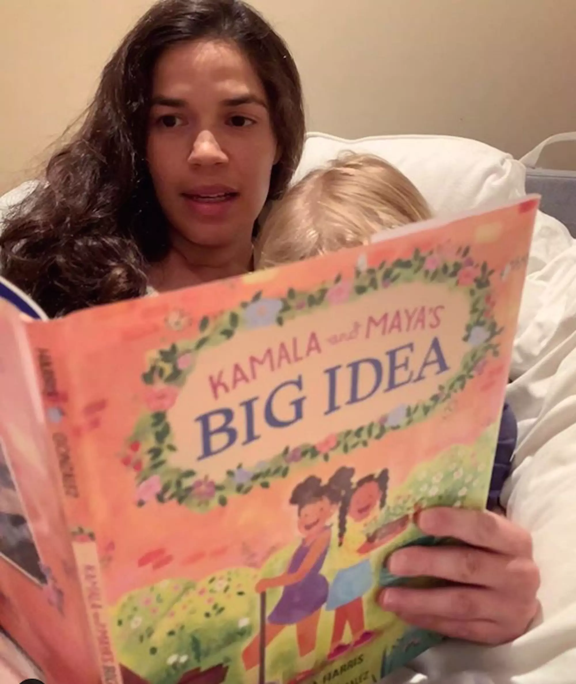 America Ferrera Reading Kid Book on Rasis