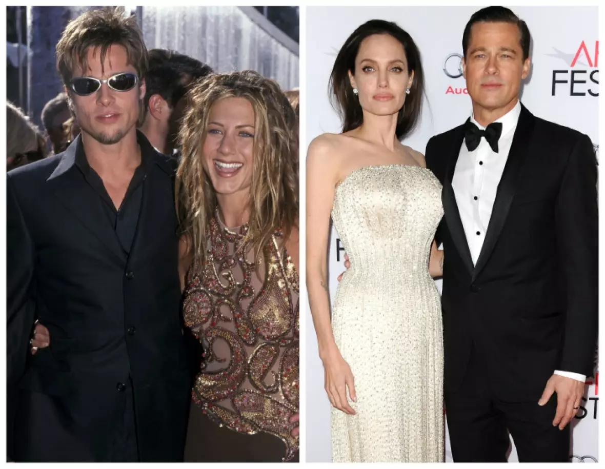 brad pitt jennifer aniston angelina jolie ຮູບພາບ getty