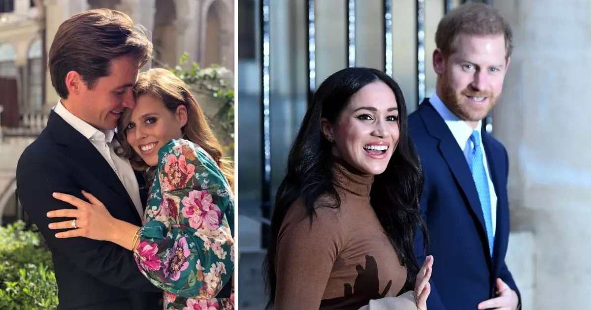 Prins Harry en Meghan Markle meie net by Beatrice Wedding bywenje