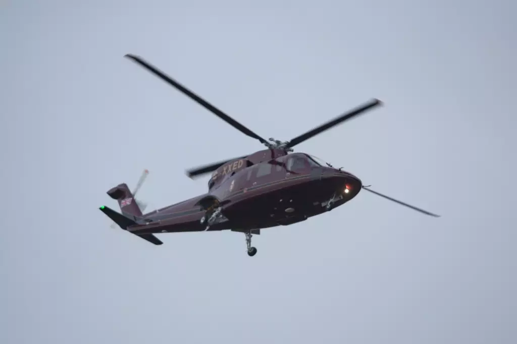 Princis Filips ar helikopteru ierodas Sandringemas muižā, Norfolkā, Apvienotajā Karalistē — 2019. gada 24. decembris