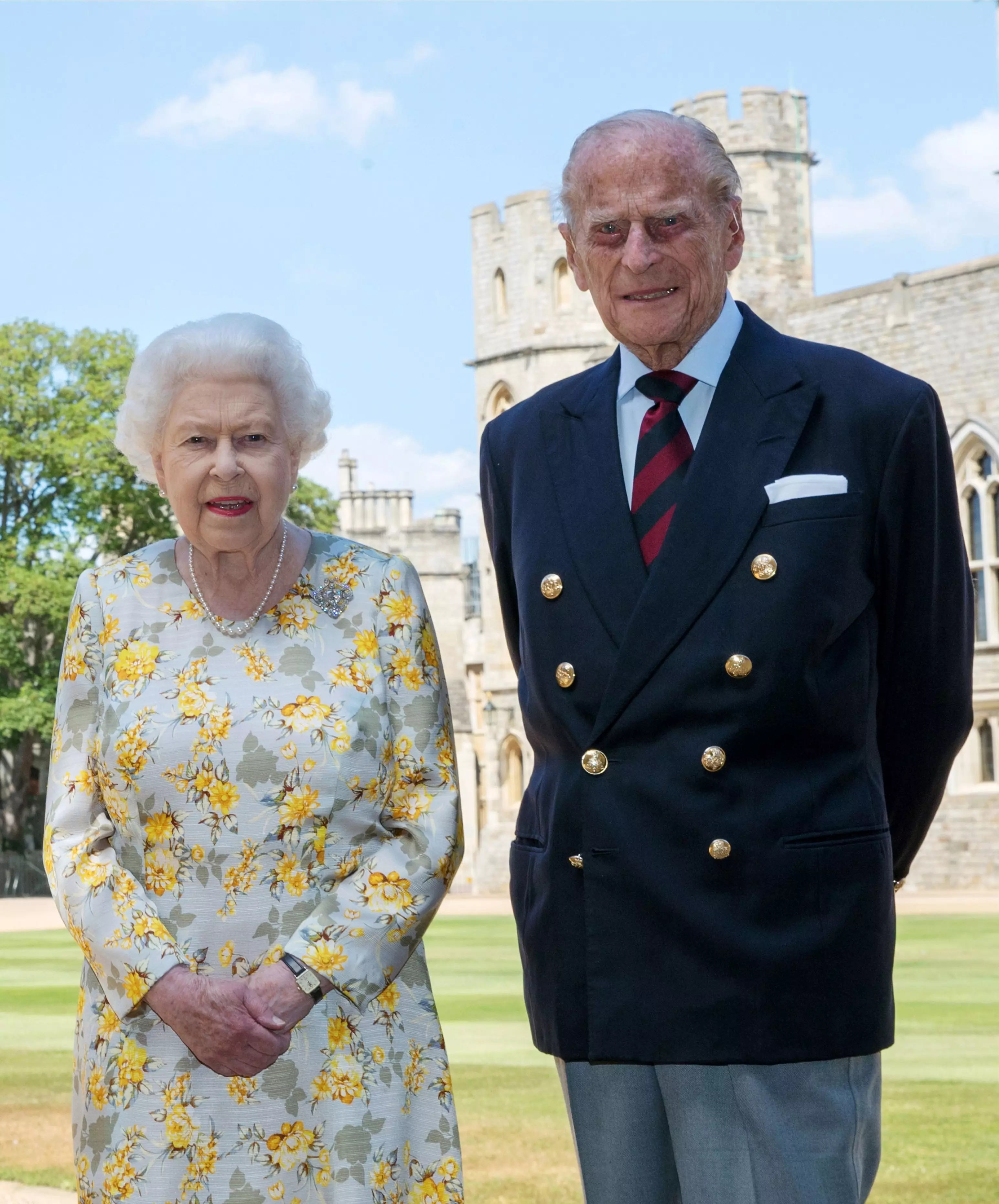 엘리자베스 2세 여왕과 필립 왕자, 윈저 성, 버크셔, 영국 - 2020년 6월 9일
