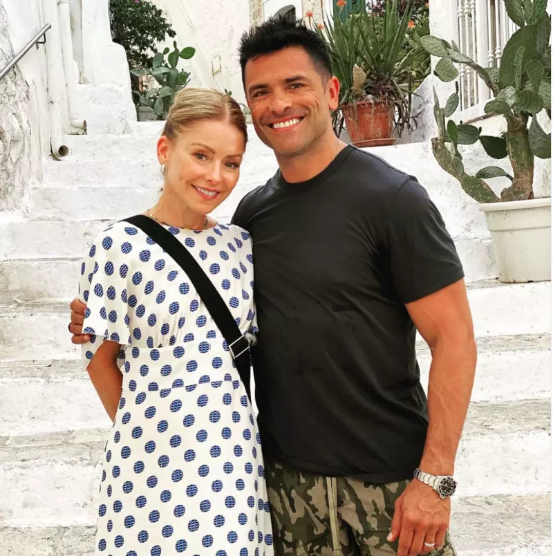 Οικογενειακά σημεία διακοπών Kelly Ripa Mark Consuelos