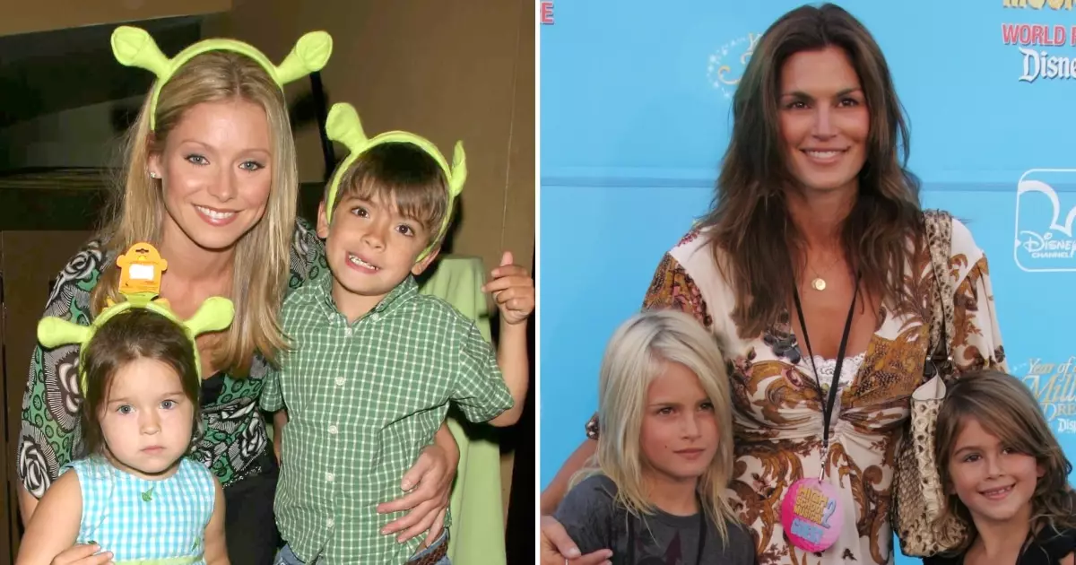 Fotos familiares de famosos antes e agora: os fillos de Kelly Ripa e máis