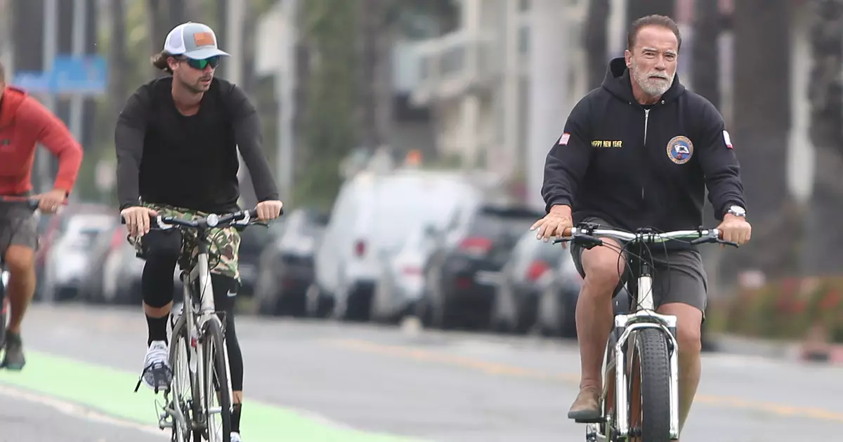 Arnold Schwarzenegger lan Putra Patrick Go on a Bike Ride: Photos